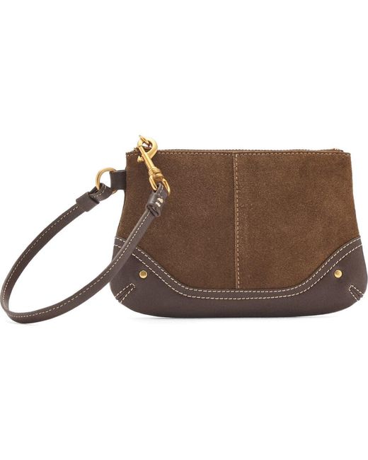 Mango Leather Wristlet in Brown | Lyst