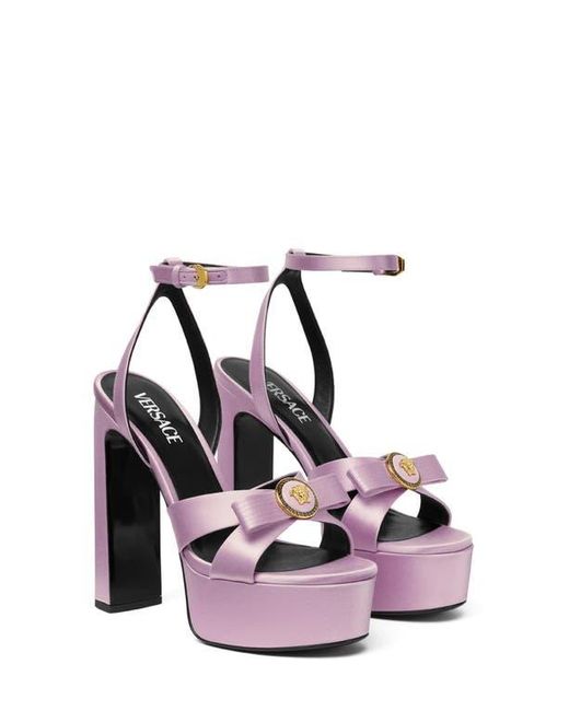 Versace Gianni Ribbon Platform Sandal in Pink | Lyst