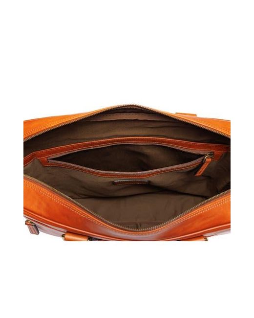 Bosca Italia Stringer Leather Briefcase in Orange for Men | Lyst