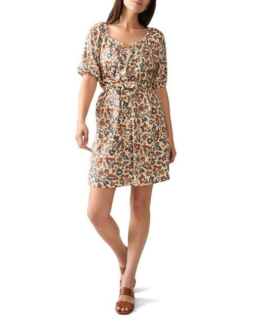 Faherty Carmel Floral Linen Blend Dress in Natural | Lyst