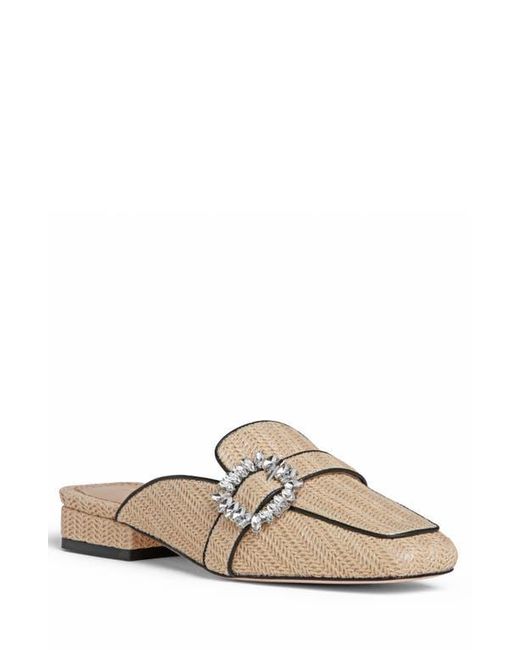 Allegra James Anais Raffia Slide in Brown | Lyst