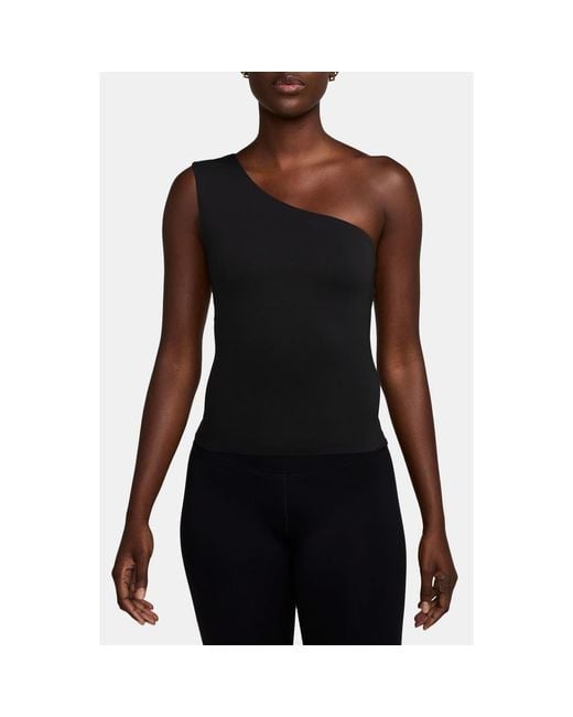 Nike Zenvy One-Shoulder Dri-Fit Tank in Black | Lyst