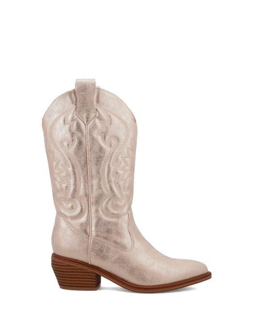 MIA Kelsha Metallic Western Boot in Natural | Lyst