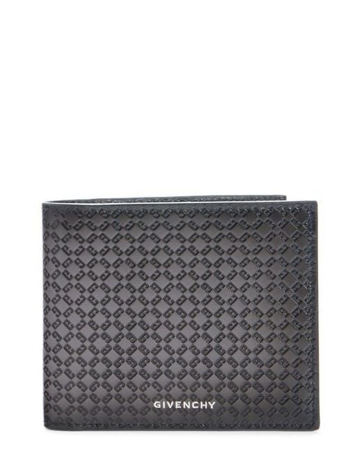 Givenchy 4G Logo Embellished Leather Bifold Wallet in Gray for Men | Lyst
