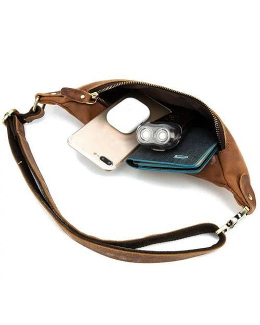 Steel Horse Leather Wagner Leather Waist Bag in Brown | Lyst