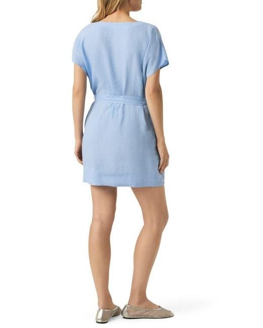 Splendid Melanie Belted Linen Minidress in Blue | Lyst