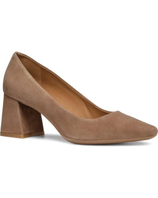 Geox Giselda Block Heel Pump in Brown | Lyst