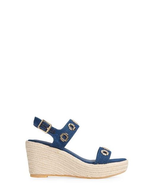 KOKO + PALENKI Echo Slingback Espadrille Platform Wedge Sandal in Blue ...