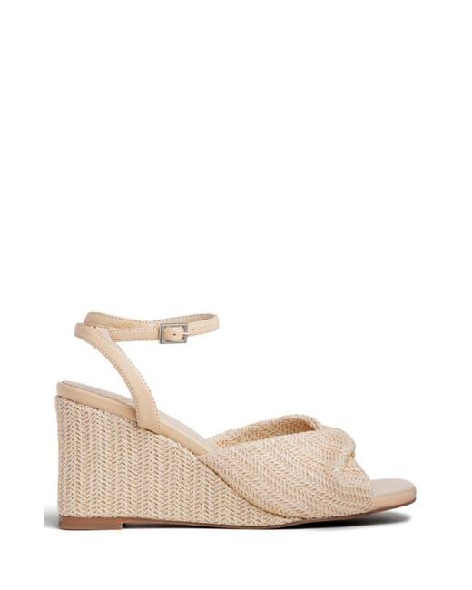 Allegra James Mona Raffia Wedge Sandal in Natural | Lyst