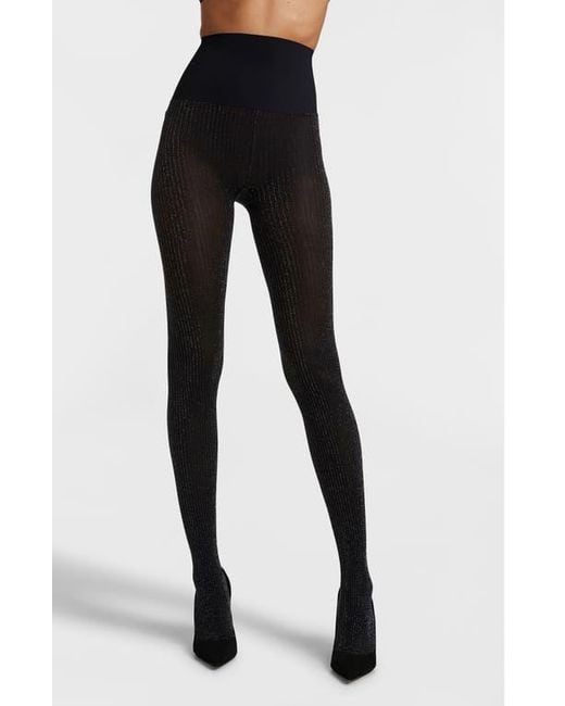 Commando Metallic Rib Semi Opaque Tights in Black | Lyst