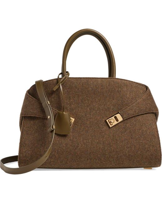 Ferragamo Medium Hug Felt Top Handle Bag