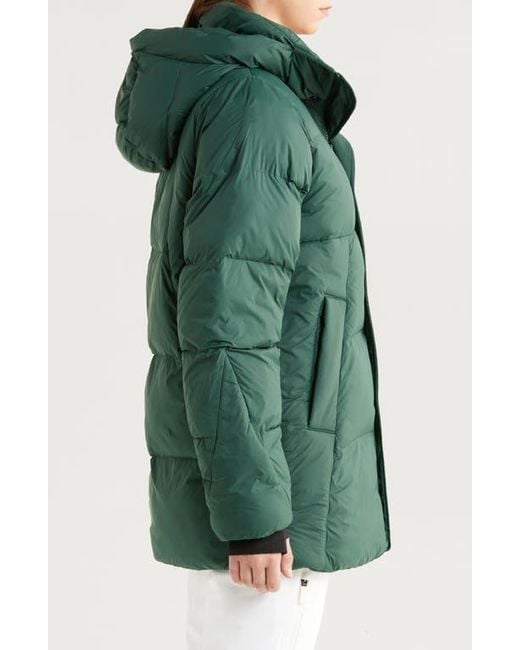 Halfdays Tabei Recycled Nylon Puffer Parka With Removable Hood in Green | Lyst