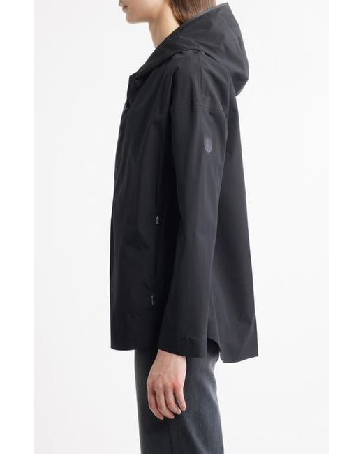 Save The Duck Dawa Water Repellent Hooded Rain Jacket in Black | Lyst