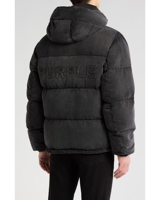 Purple Brand Denim Down Puffer Jacket in Black for Men | Lyst