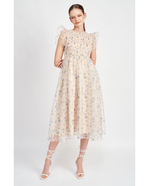 En Saison Adelina Floral Smocked Midi-dress Cheap Sale | emergencydentistry.com