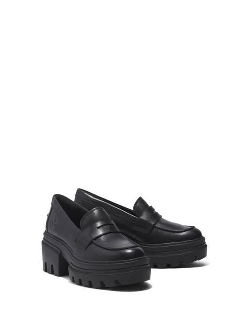 Timberland Everleigh Platform Penny Loafer in Black | Lyst