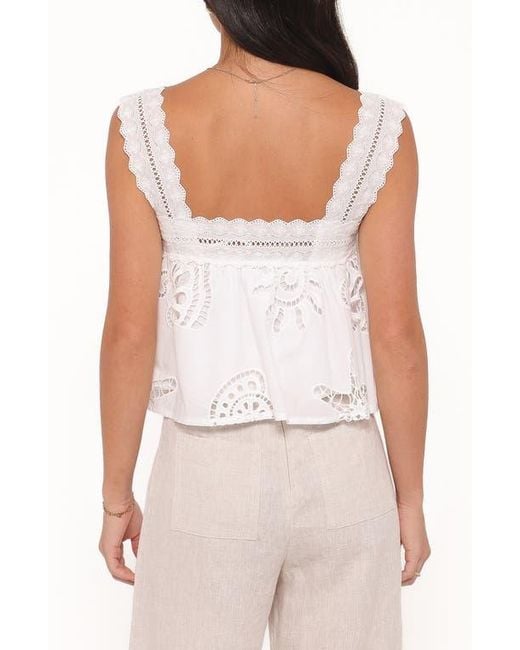 Petal & Pup Aideen Sleeveless Eyelet Top in White | Lyst