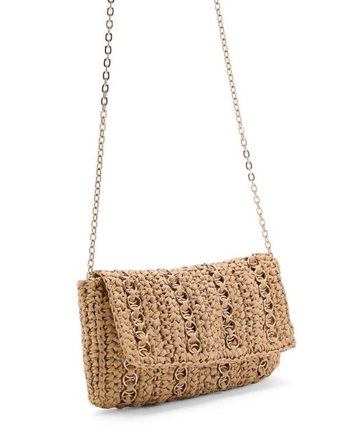 Mango Ring Embellished Woven Straw Shoulder Bag in Metallic | Lyst