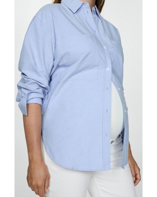 Mango Over The Bump Maternity Straight Leg Jeans in Blue | Lyst