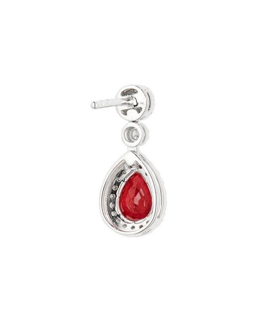 VALANI ATELIER Ruby & Pavé Diamond Drop Earrings in Red | Lyst
