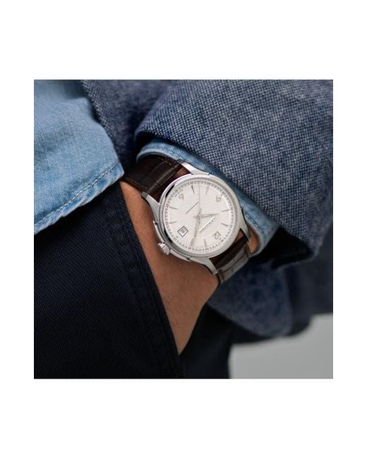 Hamilton Jazzmaster Skeleton Leather Strap Watch, 40Mm in Gray for Men ...
