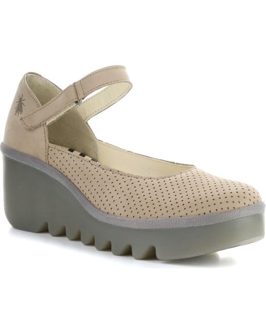 Fly London Bawa Platform Wedge Pump in Gray | Lyst