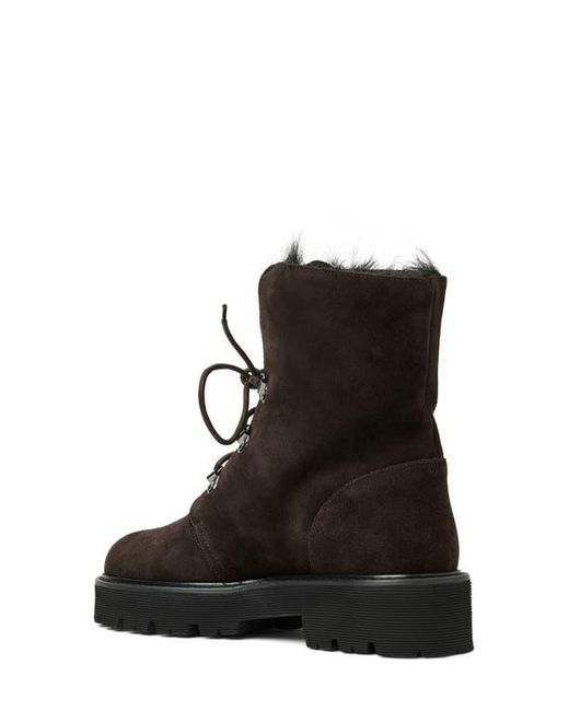 Aquatalia Eva Faux Shearling Cuff Weatherproof Hiker Boot in Black | Lyst