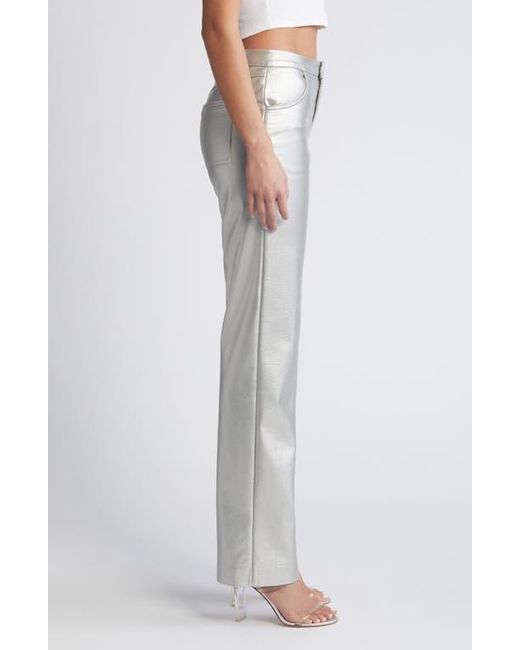 Mistress Rocks Faux Leather Straight Leg Pants in Metallic | Lyst
