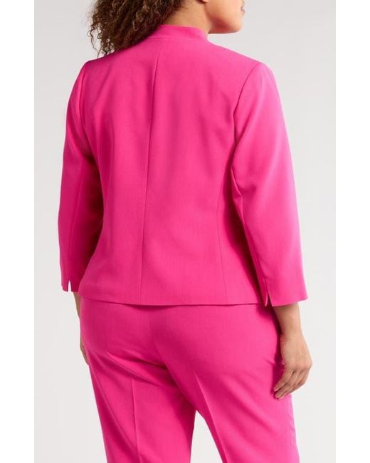 Kasper Julia Collarless Crepe Jacket in Pink | Lyst