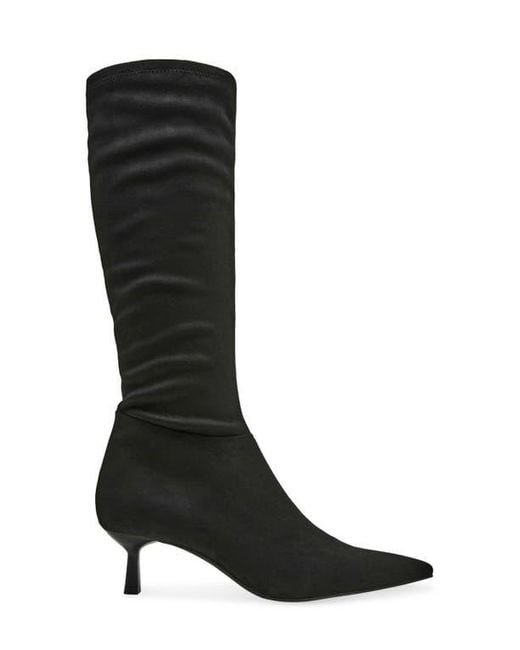 Steve Madden Astoria Slouch Kitten-heel Dress Boots in Black | Lyst