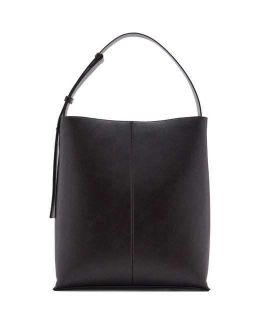 Mango Short Handle Faux Leather Shopper in Black | Lyst