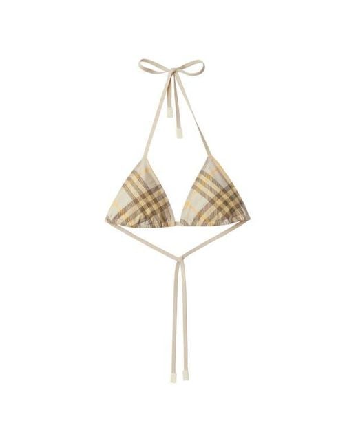 Burberry Check Bikini Top | Lyst
