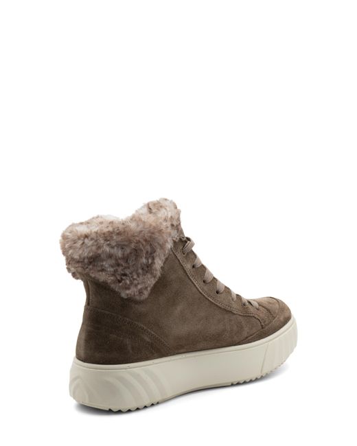 Ara Mikayla Faux Fur Lined Lace Up Boot In Brown Lyst