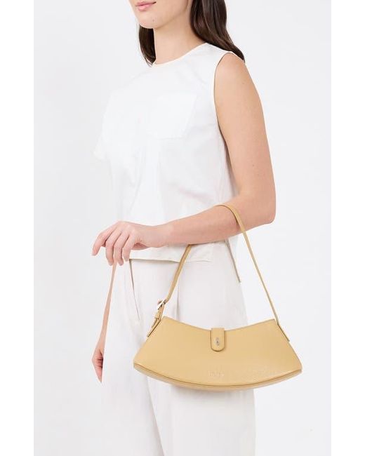 BEHNO Mini Ruth Pebble Leather Shoulder Bag in Natural | Lyst