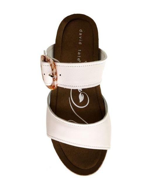 David Tate Fantasy Platform Wedge Slide Sandal in White | Lyst