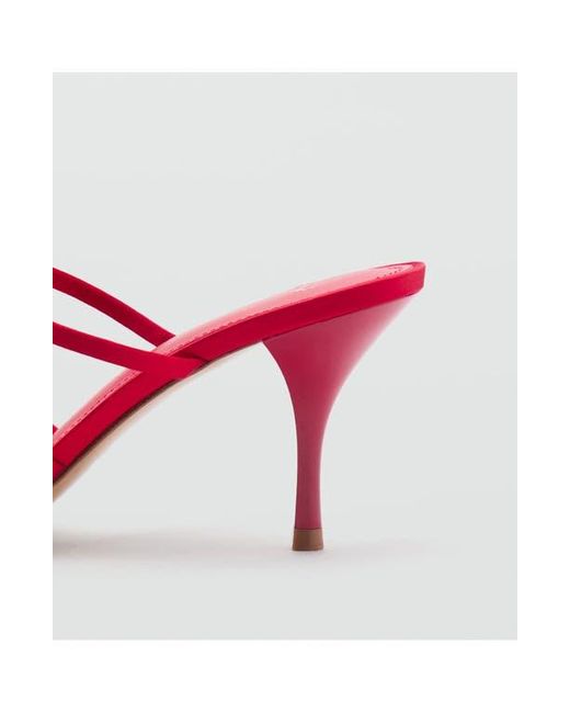 Mango Slide Sandal in Red | Lyst