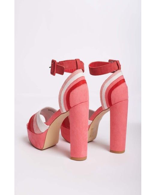 Unique Vintage Peep Toe Platform Heels in Red | Lyst