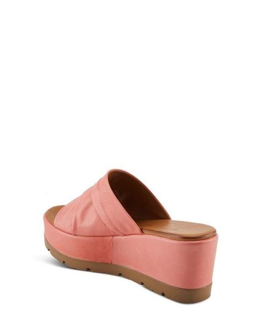 Spring Step Allerton Platform Wedge Slide Sandal in Pink | Lyst