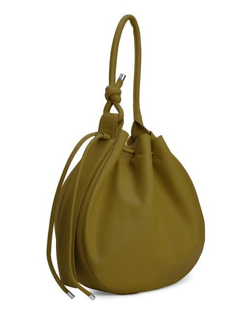 BEHNO Large Ina Pebble Leather Shoulder Bag in Green | Lyst