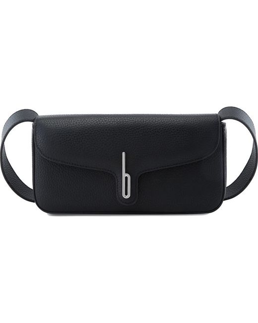 BEHNO Claudia Pebble Leather Crossbody Bag in Black | Lyst