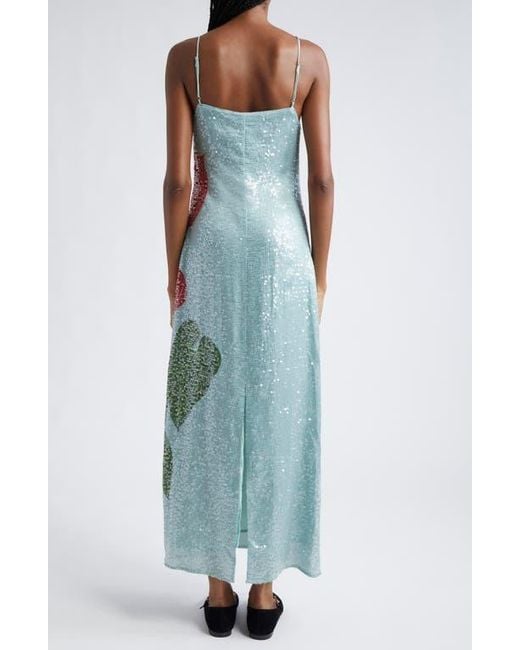 FARM Rio Anthurium Sequin Shift Dress in Blue | Lyst