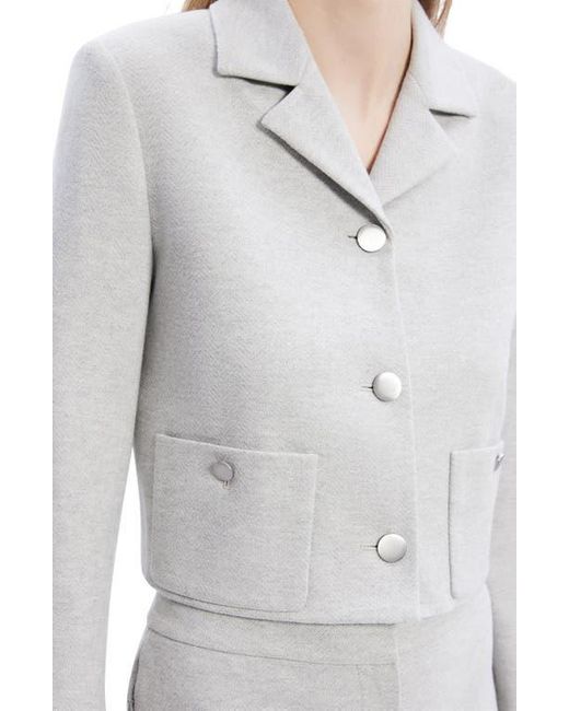 Theory Boxy Crop Jacket in Gray | Lyst