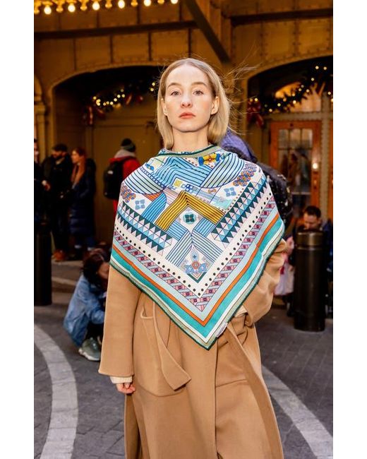 Jessie Zhao New York Double Sided Wool Silk Triangle Scarf Of Shapes ...