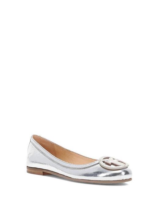Frye Carson Logo Ballet Flat in White | Lyst