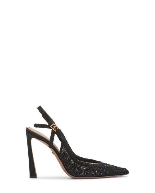 Dolce & Gabbana Embellished Lace Slingback Pump in Black | Lyst