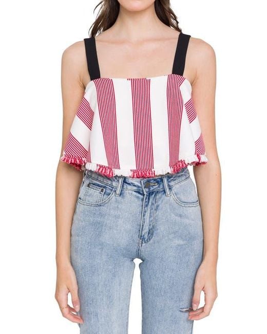 English Factory Stripe Crop Tank in Blue | Lyst