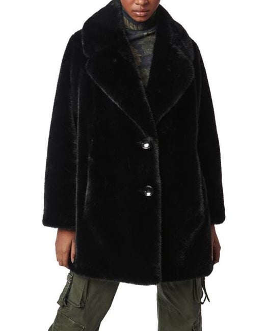 Bernardo The Sally Faux Fur Coat in Black | Lyst