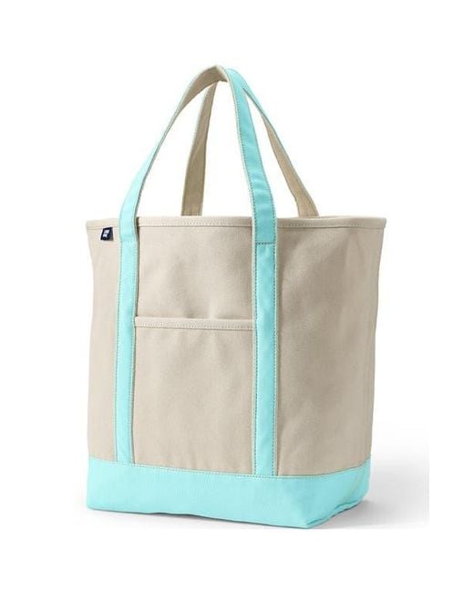 Lands' End Open Top Canvas Tote Bag in Blue | Lyst