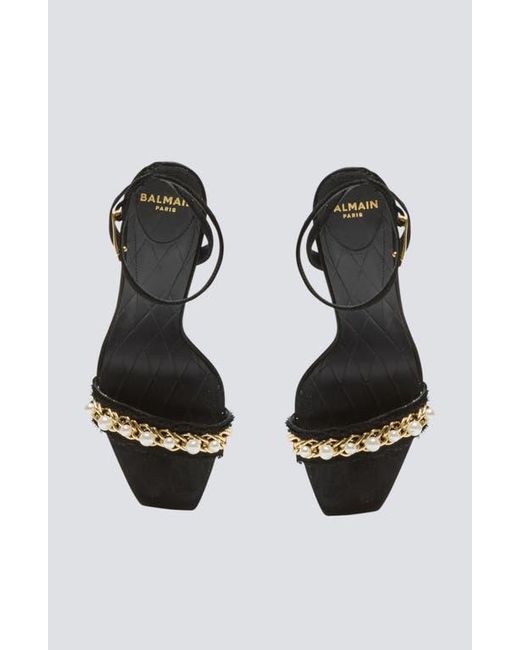 Balmain Pb Sandals in White | Lyst