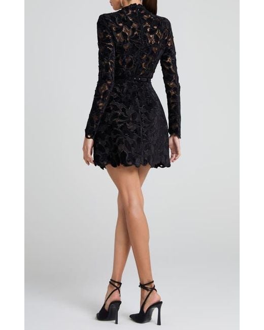 Nadine Merabi Lydia Long Sleeve Lace Overlay Cocktail Minidress in ...